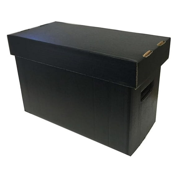 Comic Book Storage Boxes - Short Cardboard Black Case for 150-175 Comic ...