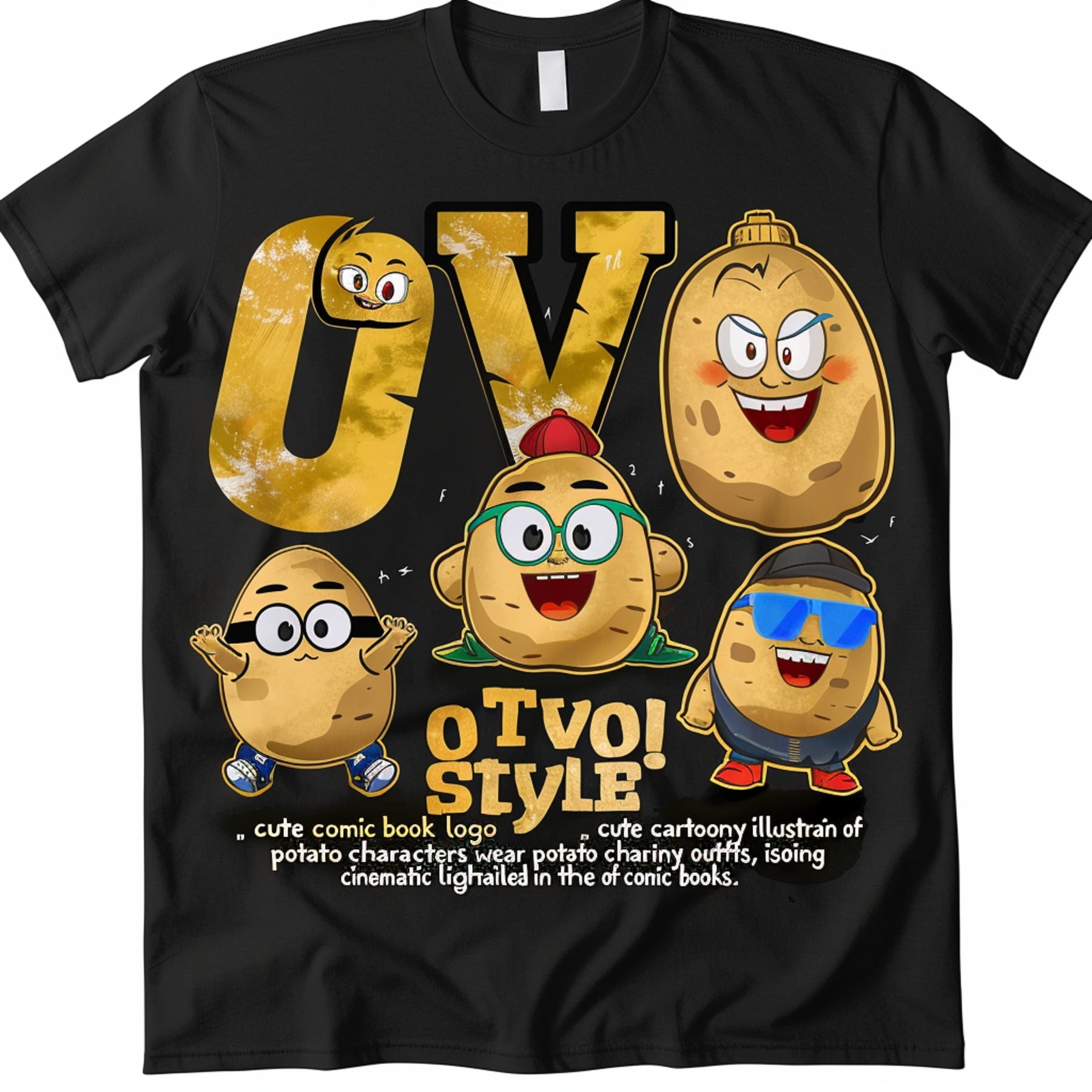 Comic Book Style 'Ovo Potato Squad' TShirt Fun Potato Characters in ...