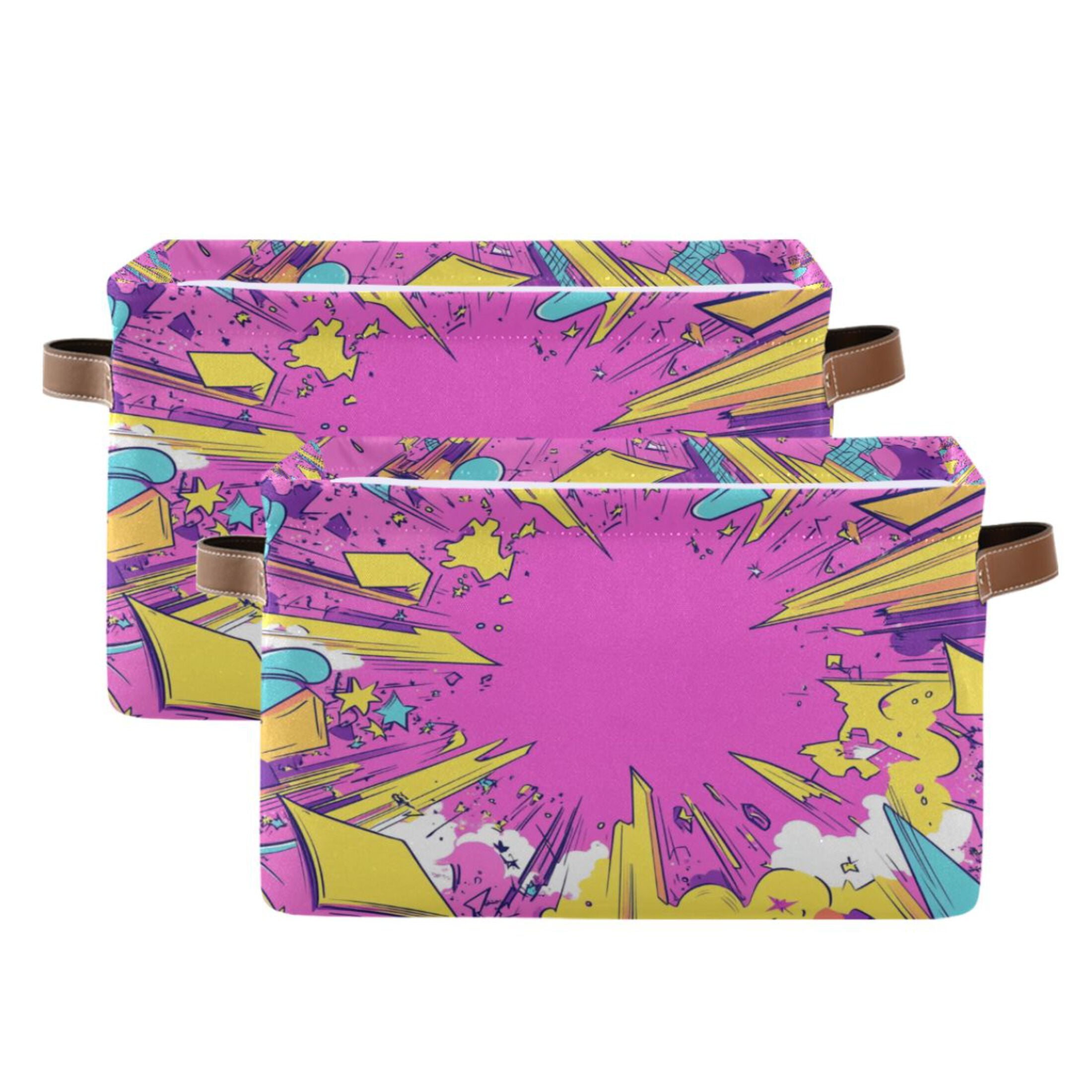 Comic Bubbles Foldable Storage Basket,Canvas Fabric Foldable Storage ...