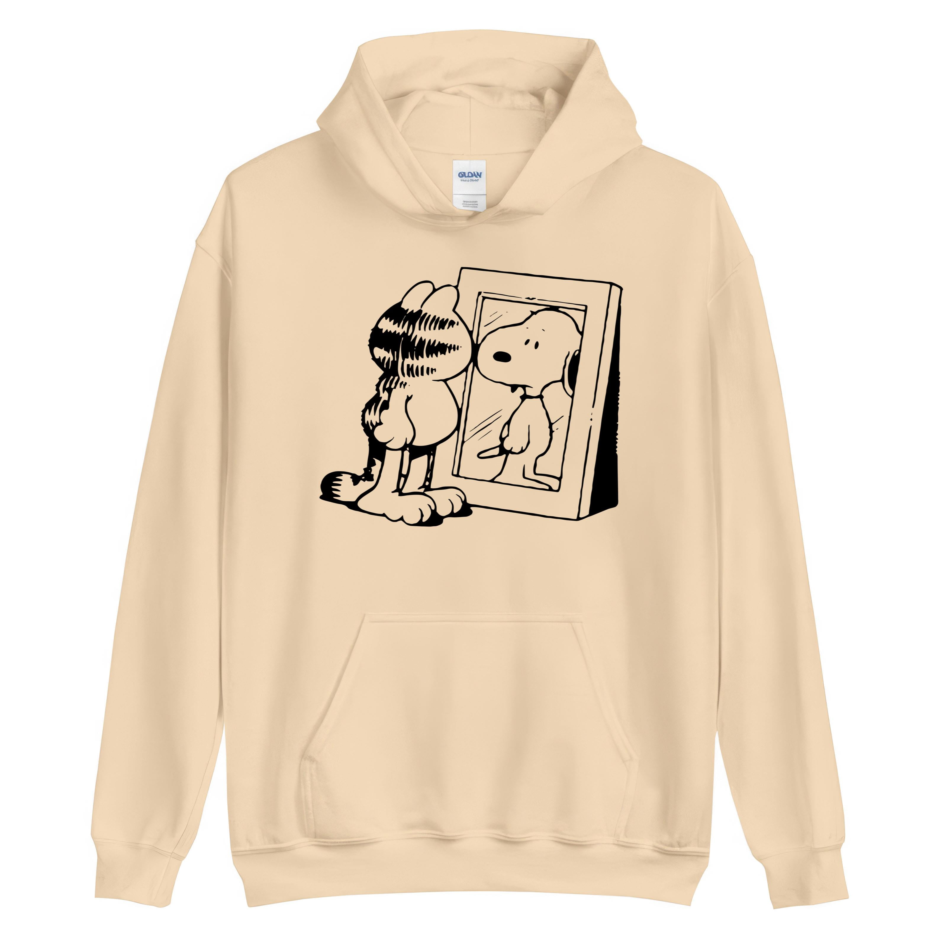 Comic Cat x Dog Mirror Shirt – Vintage Meme Parody Graphic Tee New ...