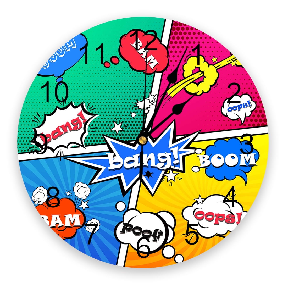 Comic Explosion Cloud Cartoon Modern Wall Clock For Home Office Wall ...