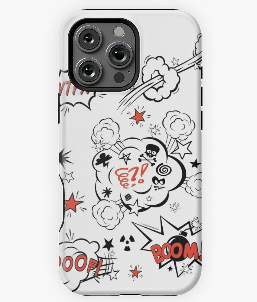 Comic Expressions Funny Face Icons Phone Case for iPhone 16 15 14 13 12 ...