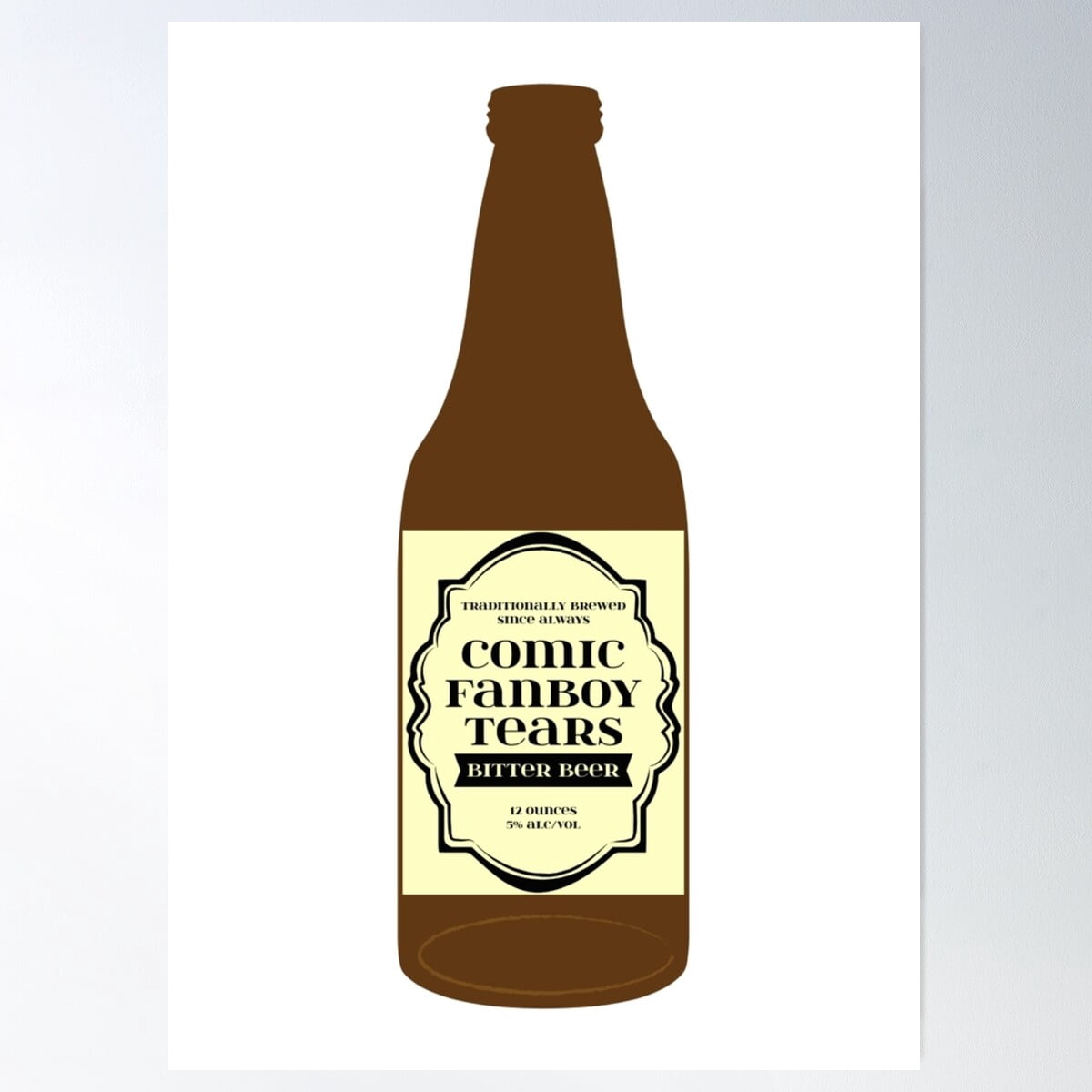 Comic Fanboy Tears Bitter Beer - Bottle Poster Wall Art, Modern Wall ...