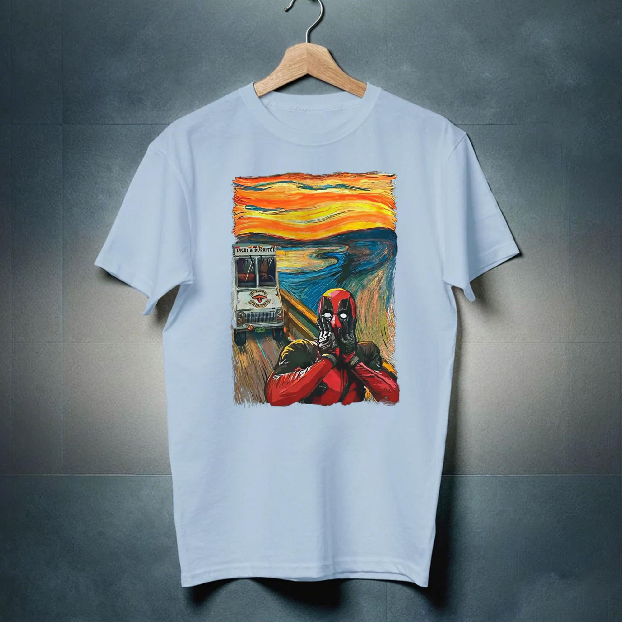 Comic-Inspired Graphic Shirt Featuring Bold Designs of Iconic ...
