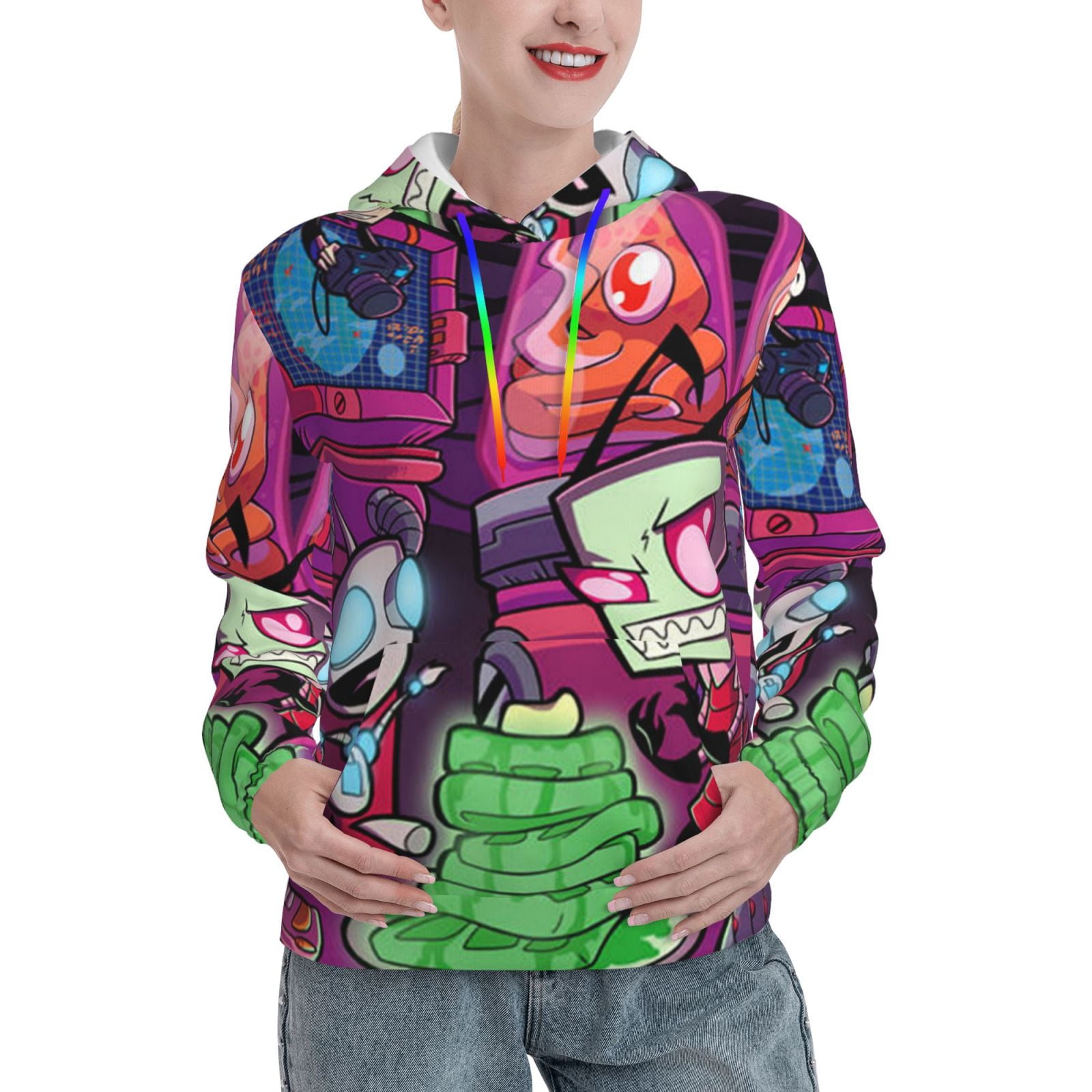 Comic Invader Zim Women's Hoodies Sweatshirt Fashion Drawstring Hooded ...