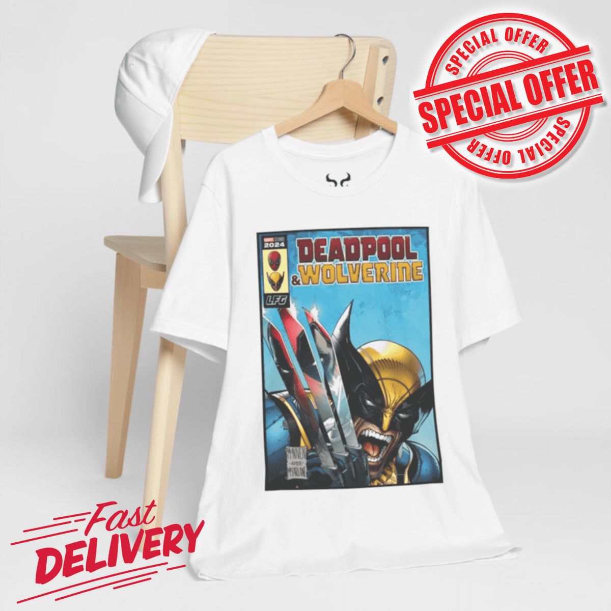 Comic Marvell X-Menz Deadpooll and Wolverin 2024 Movie T-shirt ...
