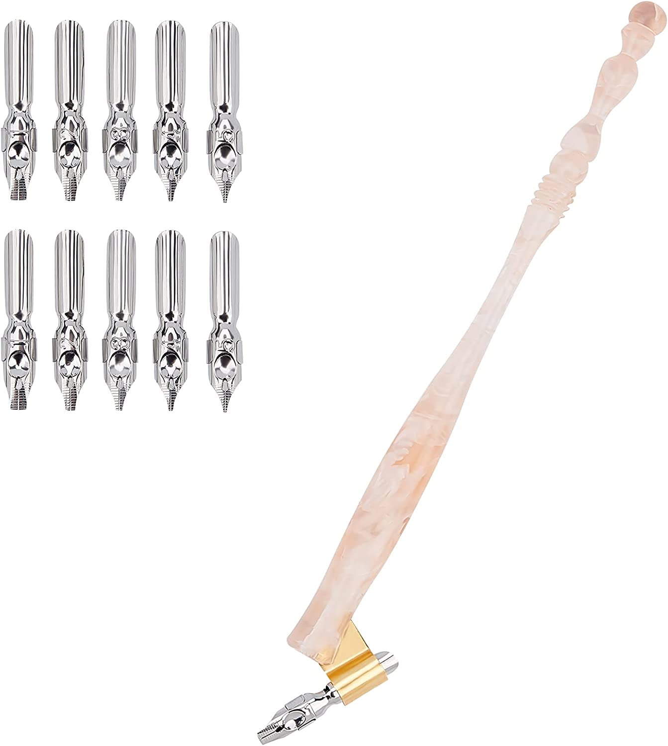 Comic Nib Pen Holder Set Calligraphy Oblique Nibs Pens Resin Handle ...