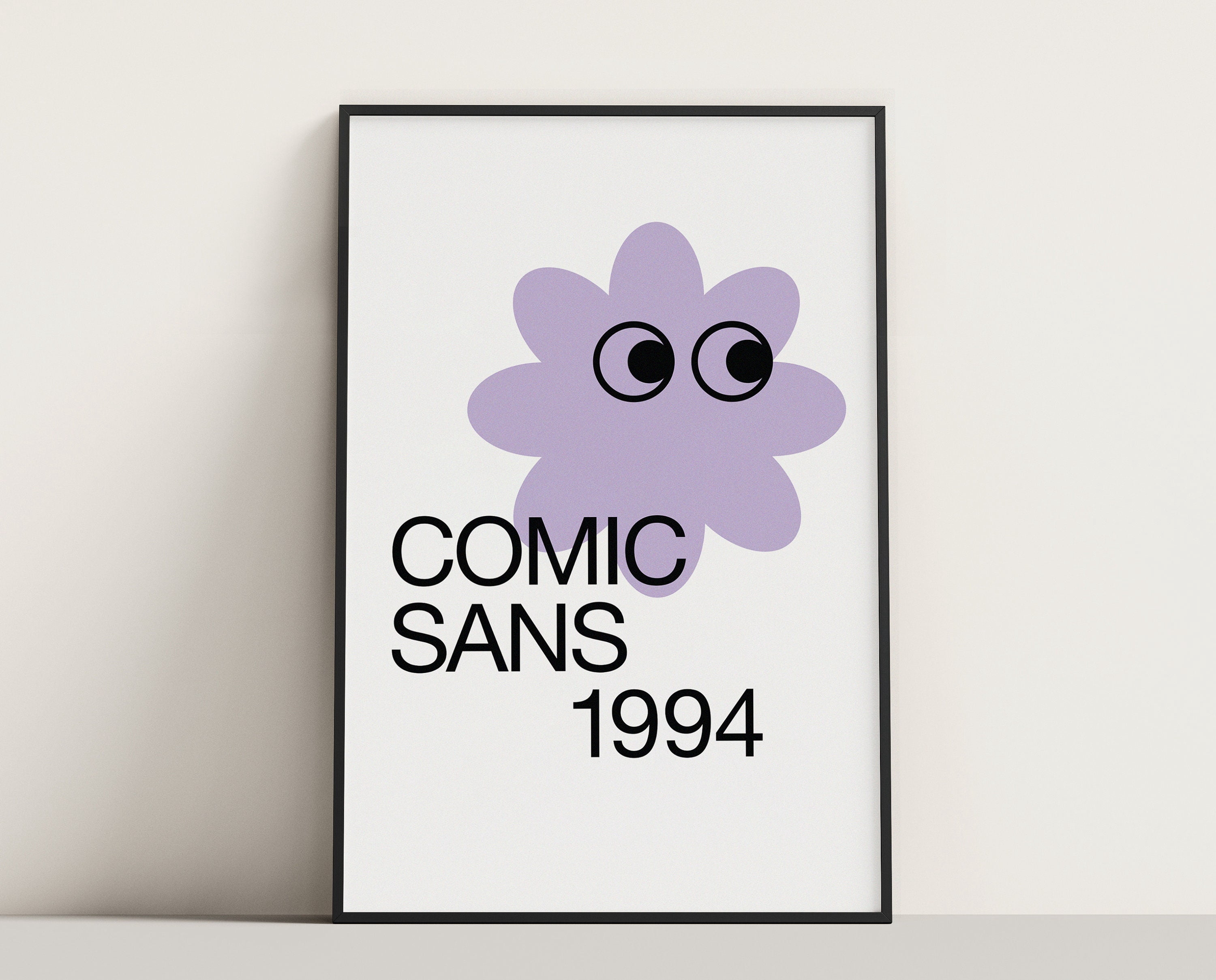 Comic Sans In Helvetica Fine Art Print Poster, 90s Retro Typography ...