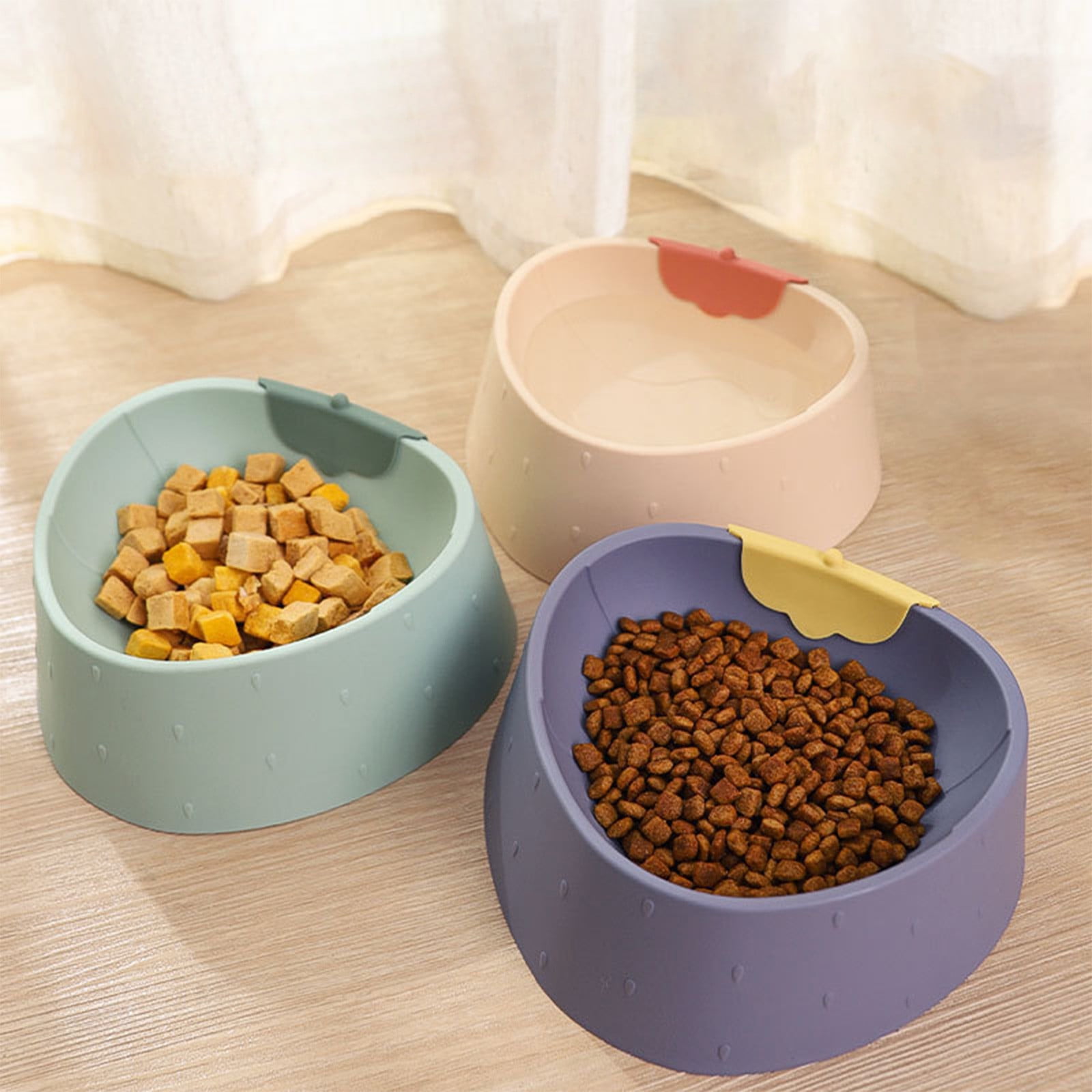 Comic Strip Cat Bowl, Non-slip Plastic Feeder, Avoid-knockover Design, Perfect for Cats, Pet ...