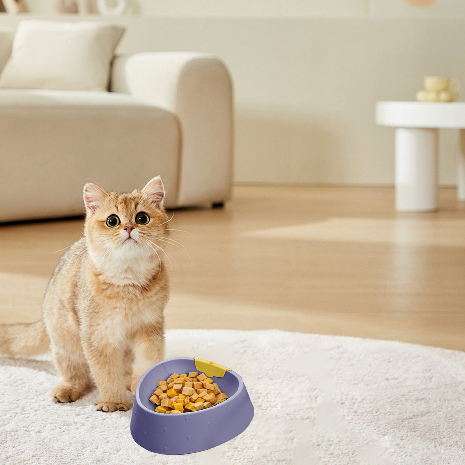 Comic Strip Strawberry Cats Bowl Pet Feeder Non-slip Plastic Avoid ...