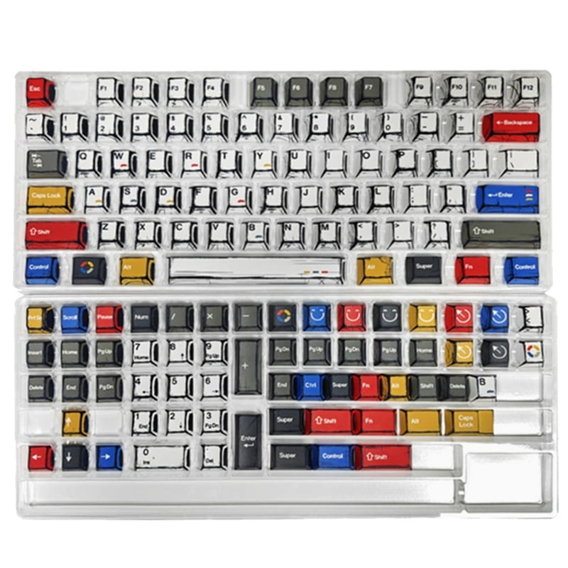 Comic Style Colorful Mixed Light Keycaps 136 Keys Set Classic ...
