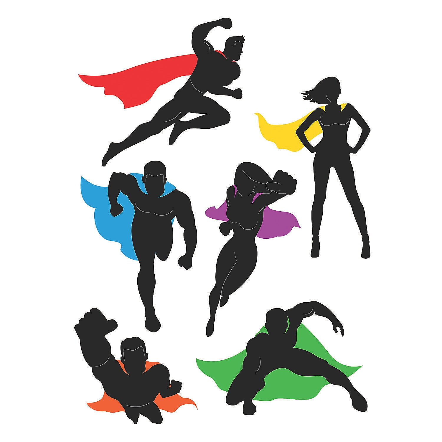 Comic Superhero Cut Outs - Party Decor - 6 Pieces - Walmart.com