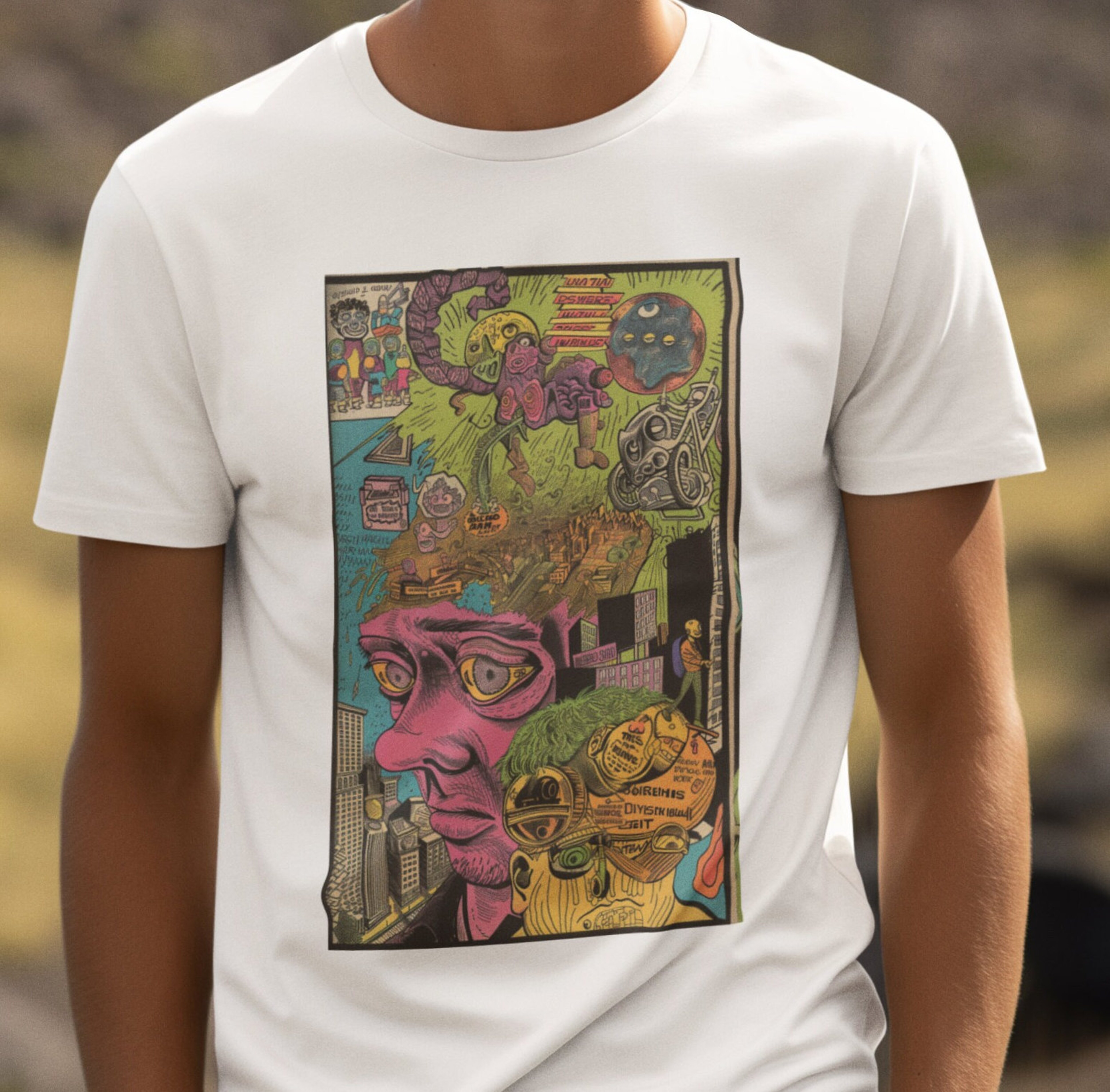 Comic T shirt - Psychedlic - Trippy - %100 Cotton - Unisex - Walmart.com