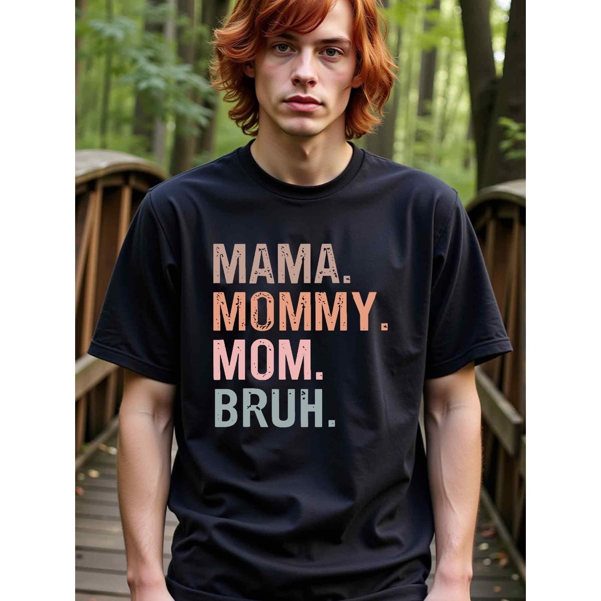 Comical Mommy Titles T-shirt, 100% Fabric, Crew Neck, Short Sleeve ...