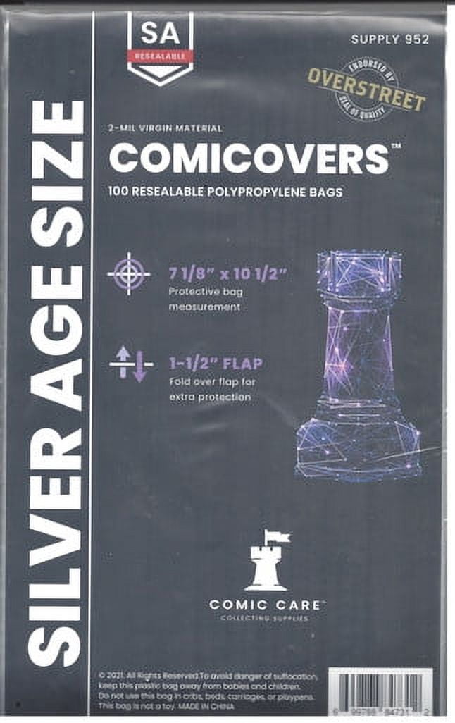 Comicare Silver Pp Resealable Bags (Pack Of 100) - Walmart.com