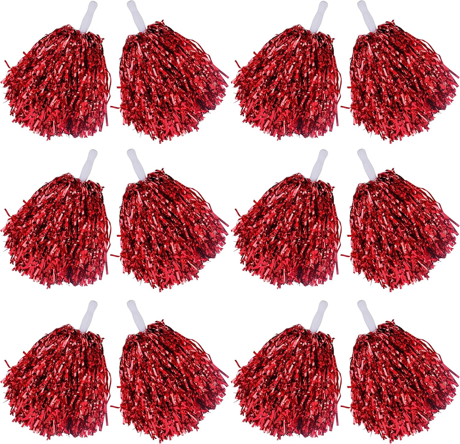 Comicfs 12 PCS Cheerleading Pom Poms Sports Dance Cheer Metallic Foil ...