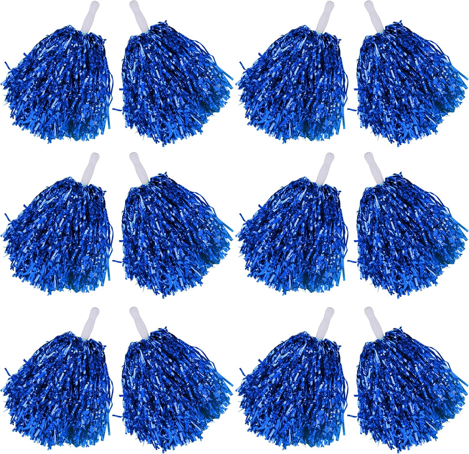 Comicfs 12 Pcs Metallic Cheerleading Pom Poms for Kids, Cheerleaders ...