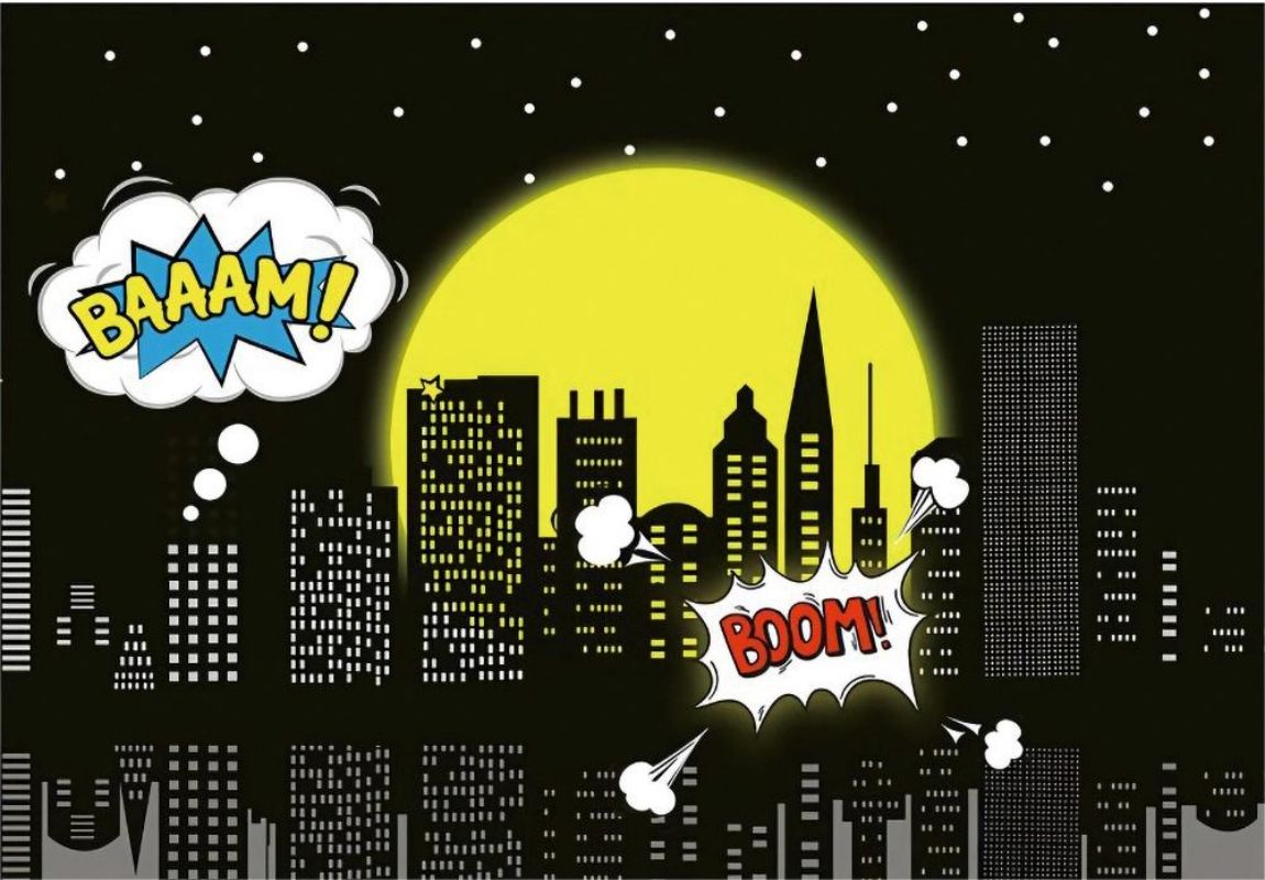 Comics Baby Shower Background Banner Photography Backdrops ration Photo ...