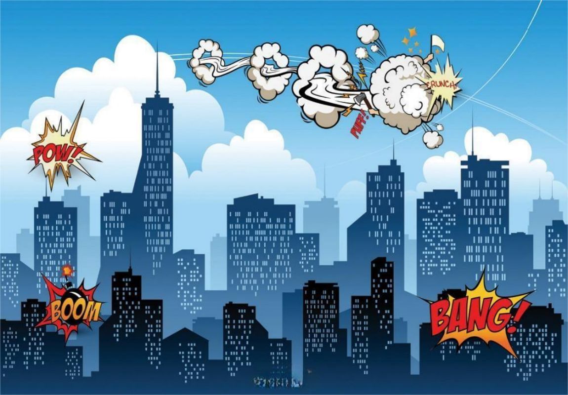 Comics Baby Shower Background Banner Photography Backdrops ration Photo ...