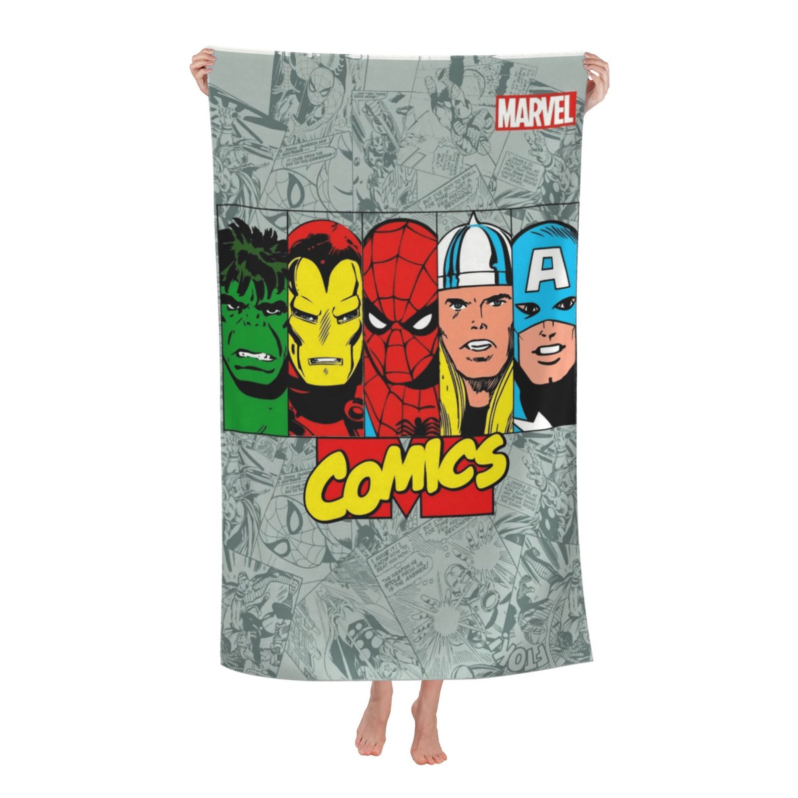 Comics Captain America And Iron Man Spider-Man Batman Bath Towels for ...