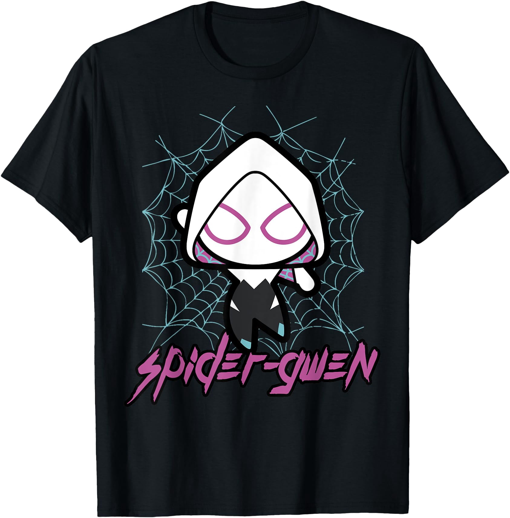 Comics Classic Spider-Gwen Cute Kawaii Action Hero T-Shirt,Black Color ...