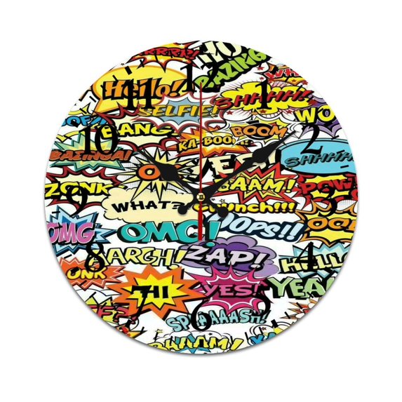 Comics Pop Art Wall Clock Modern Design Clocks Wall Hanging Home Office ...