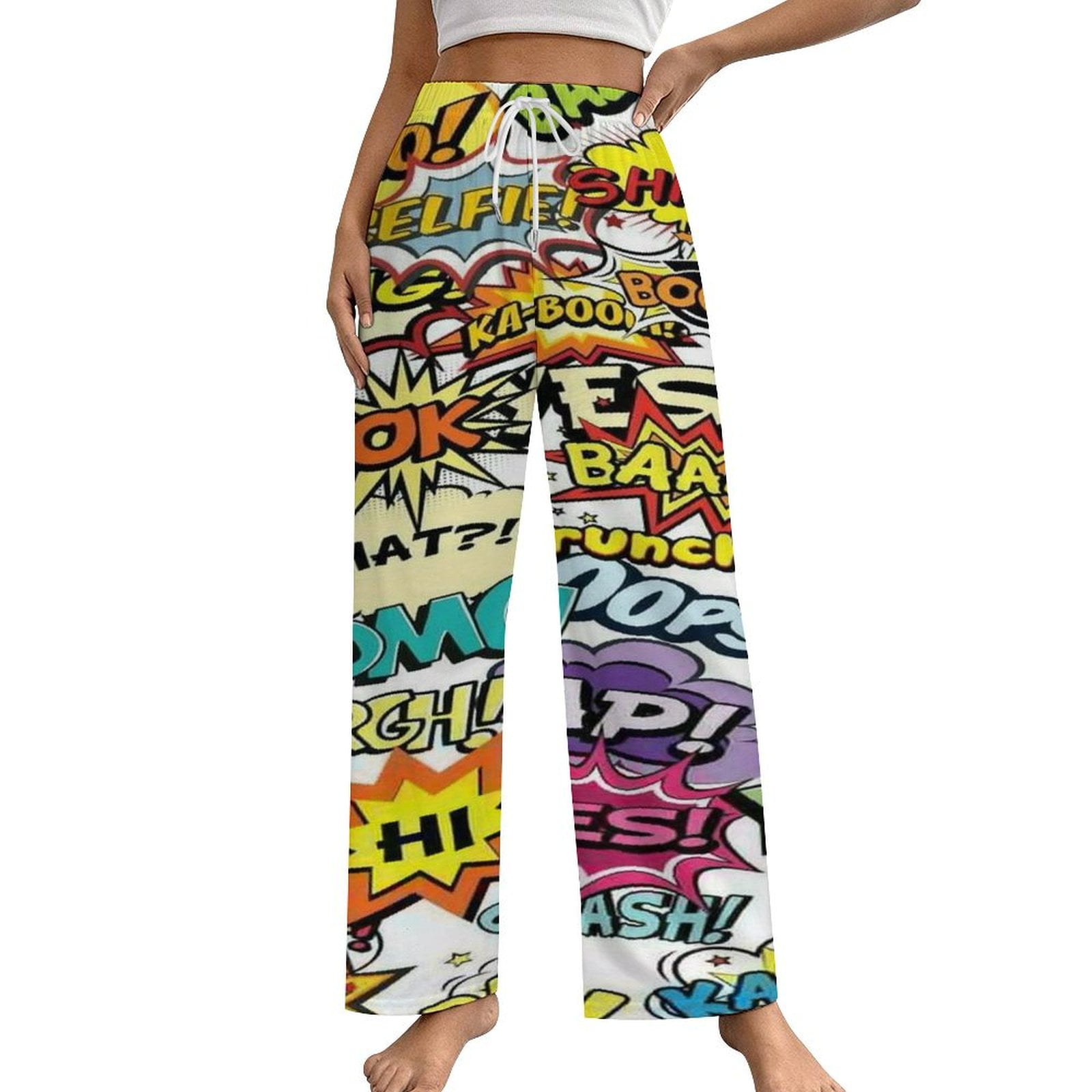 Comics Pop Art Women's Pajamas Pajama Pants Women's Sleepwear Lounge ...