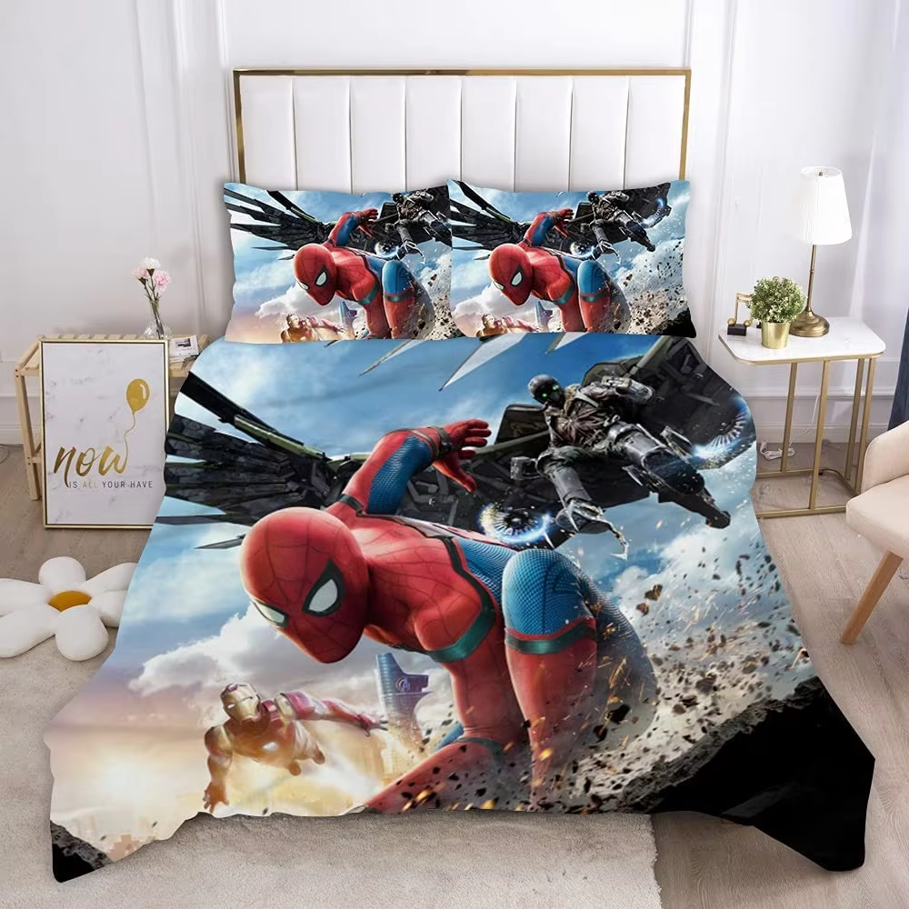 Comics Spider Man Anime Bedding Set Duvet Cover Suitable For Children ...