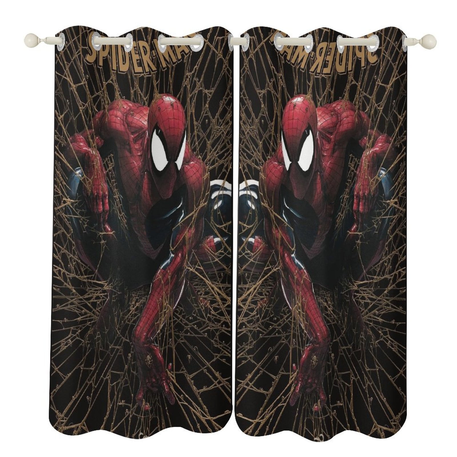 Comics Spider-Man Kids Curtains 52 X 72 Inch,Cartoon Blackout Curtains ...