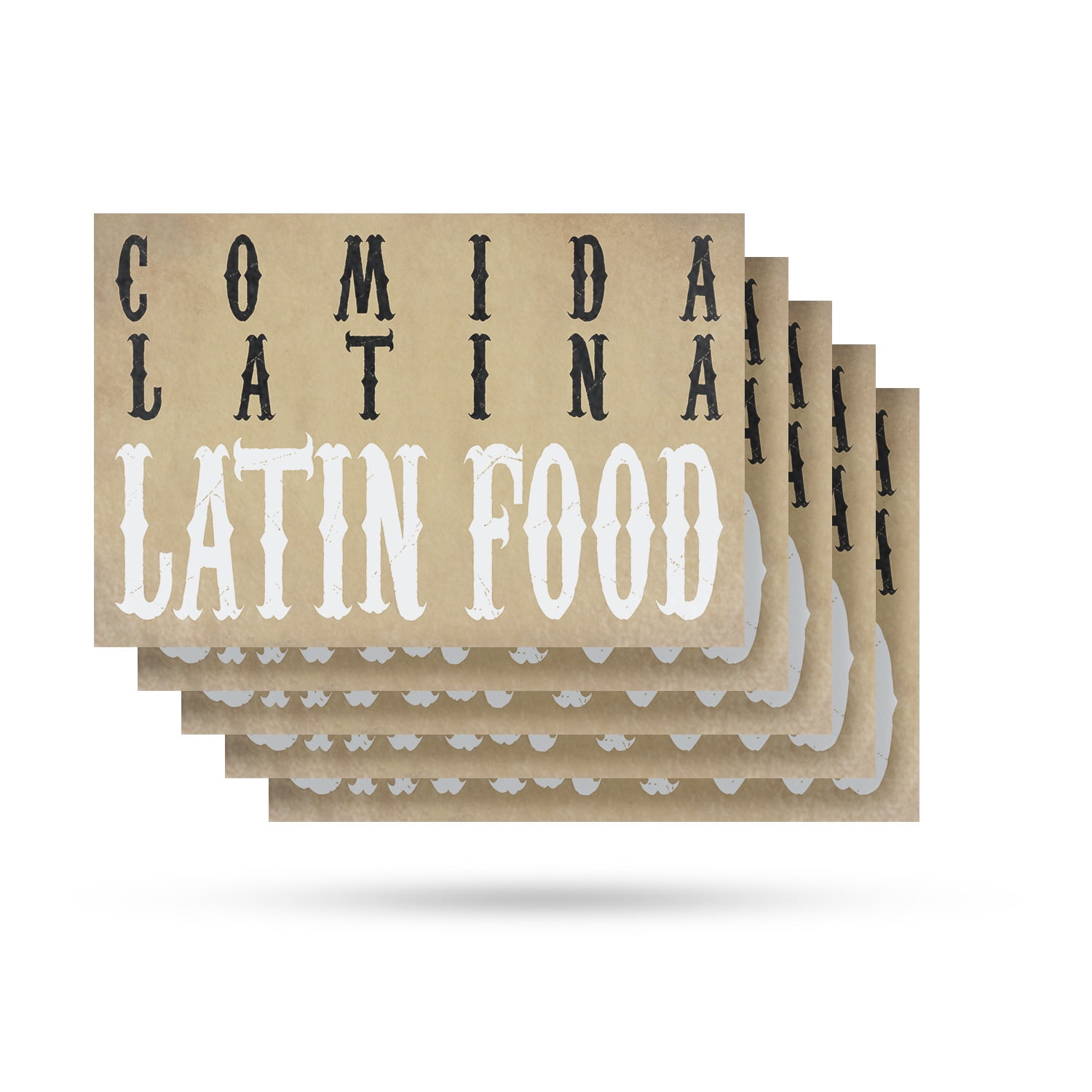 Comida Latina Latin Food Vinyl Decal 5 Pack of 18 Inch x 24 Inch ...