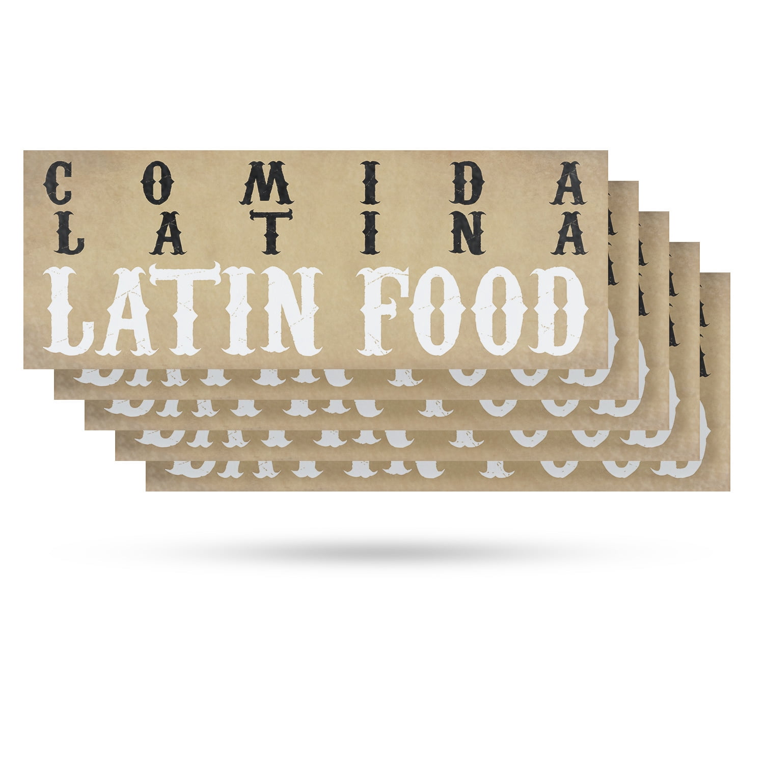 Comida Latina Latin Food Vinyl Decal 5 Pack of 24 Inch x 9 Inch ...