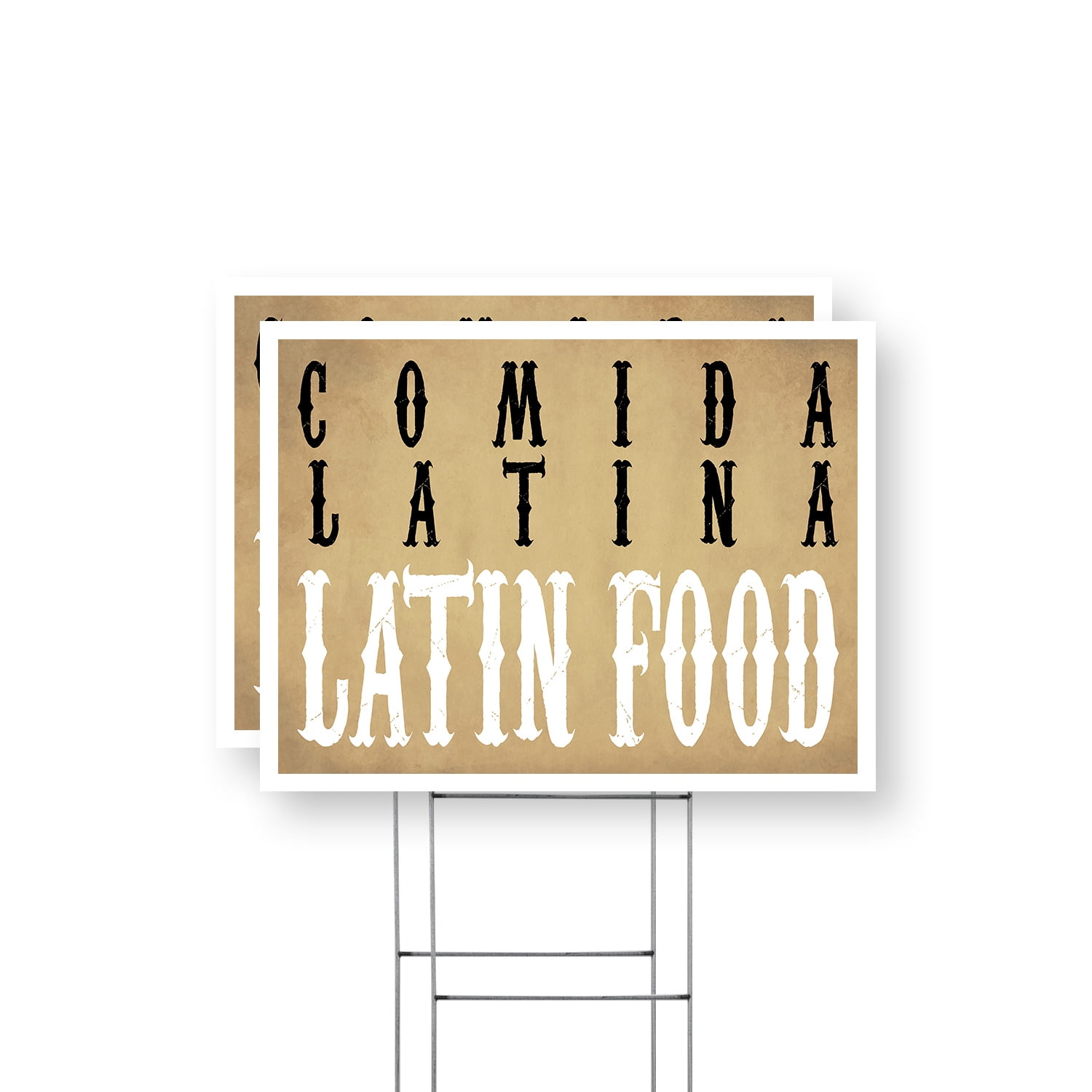 Comida Latina Latin Food Yard Sign 2 Pack of 12 Inch x 16 Inch Double ...