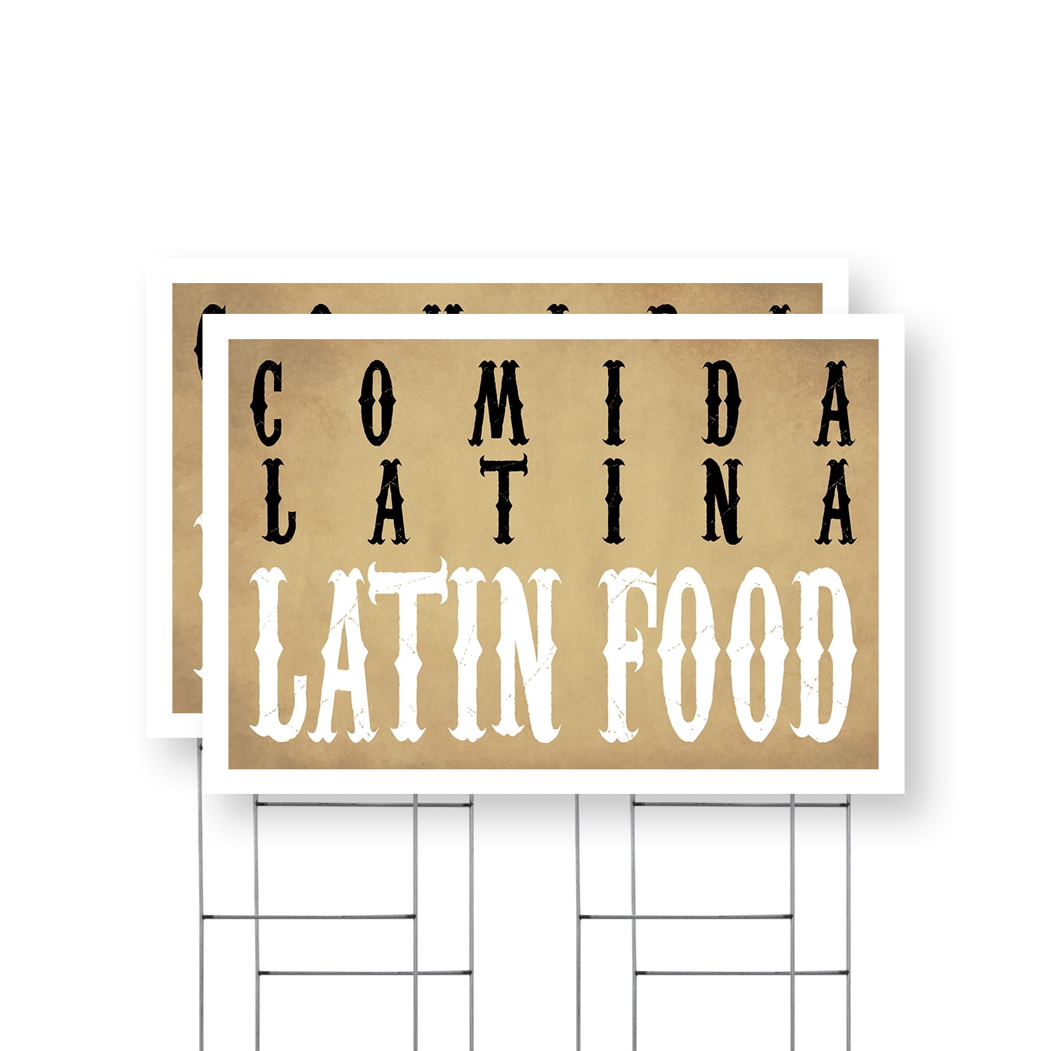 Comida Latina Latin Food Yard Sign 2 Pack of 24 Inch x 36 Inch Single ...