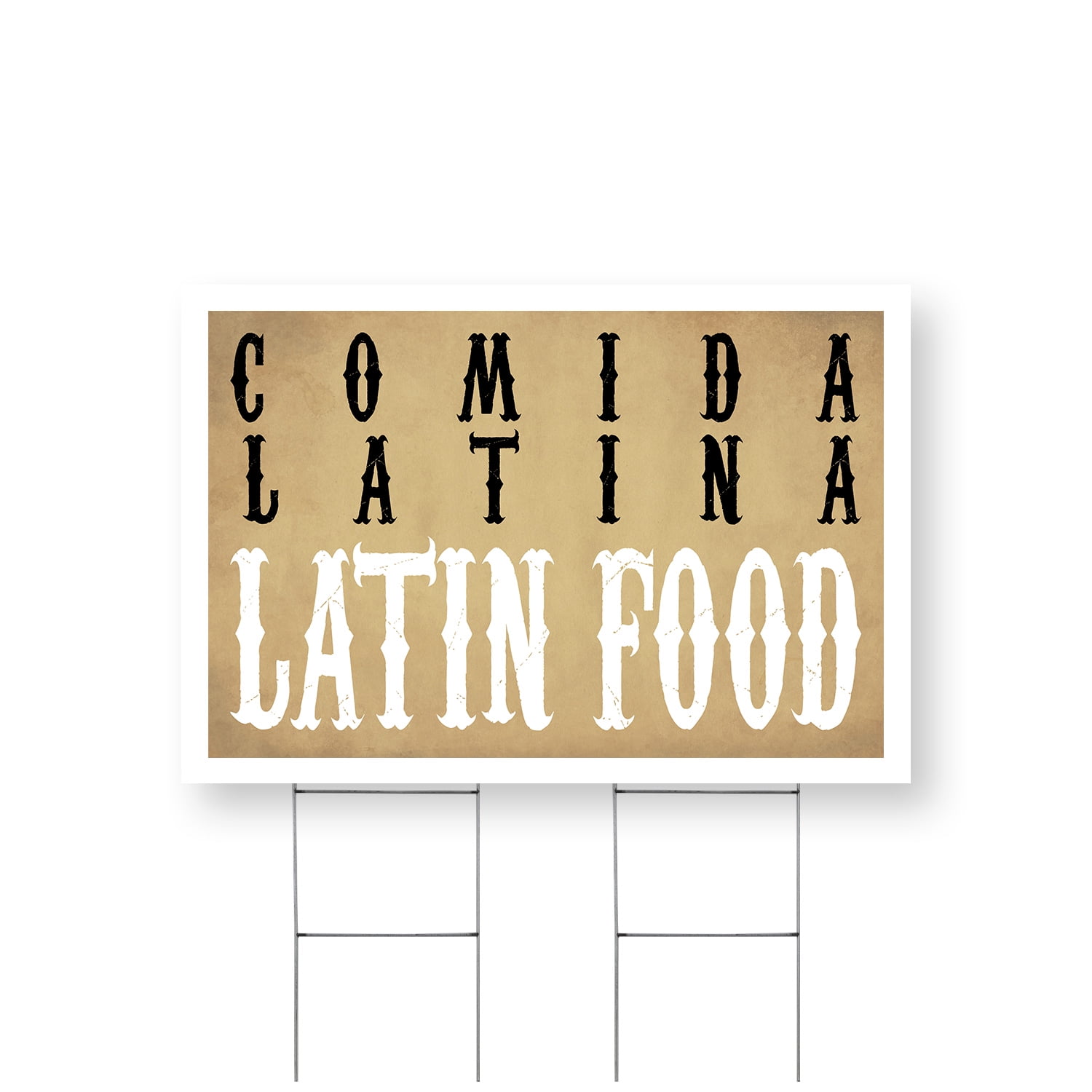 Comida Latina Latin Food Yard Sign 24 Inch x 36 Inch Double Sided ...