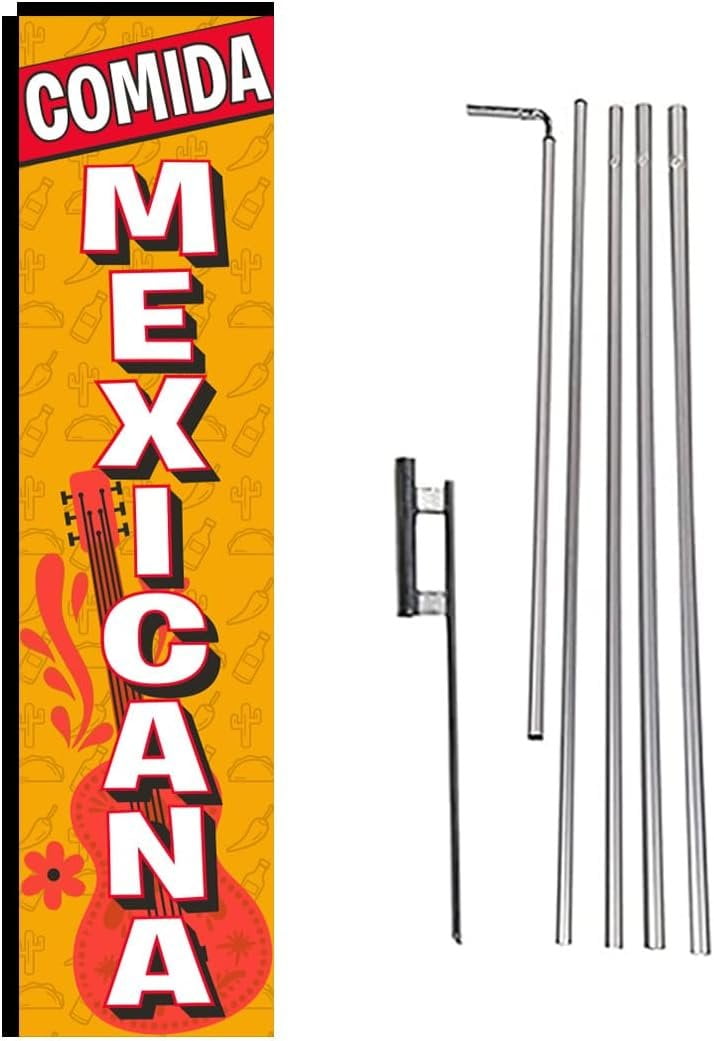 Comida Mexicana Swooper Rectangle Flag for Mexican Spanish Restaurant ...