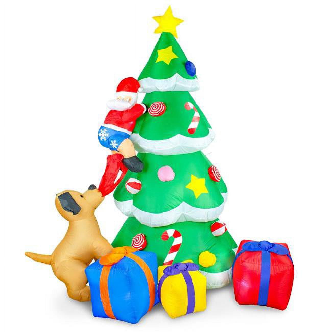 Comin DJ-SD-19019 7 ft. Dog Biting Santa on Christmas Tree with ...