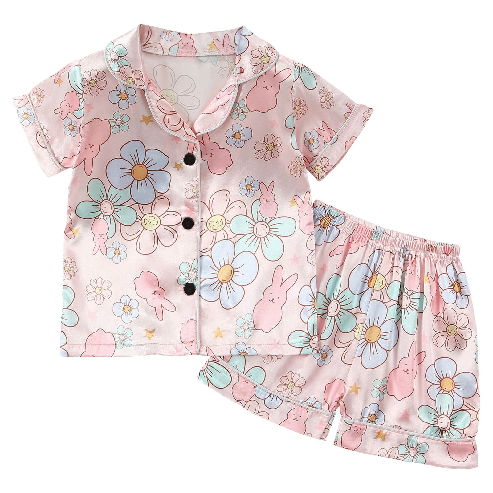 Coming Home Outfit Girl Kids Cotton Tracksuit Short Sleeve Indoor Short ...