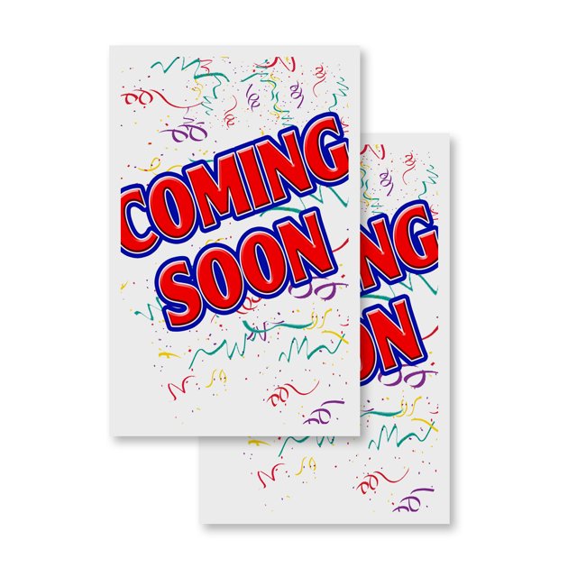 Coming Soon (2-PACK) 24" x 36" Vinyl Decals | Sign Insert Peel & Stick ...