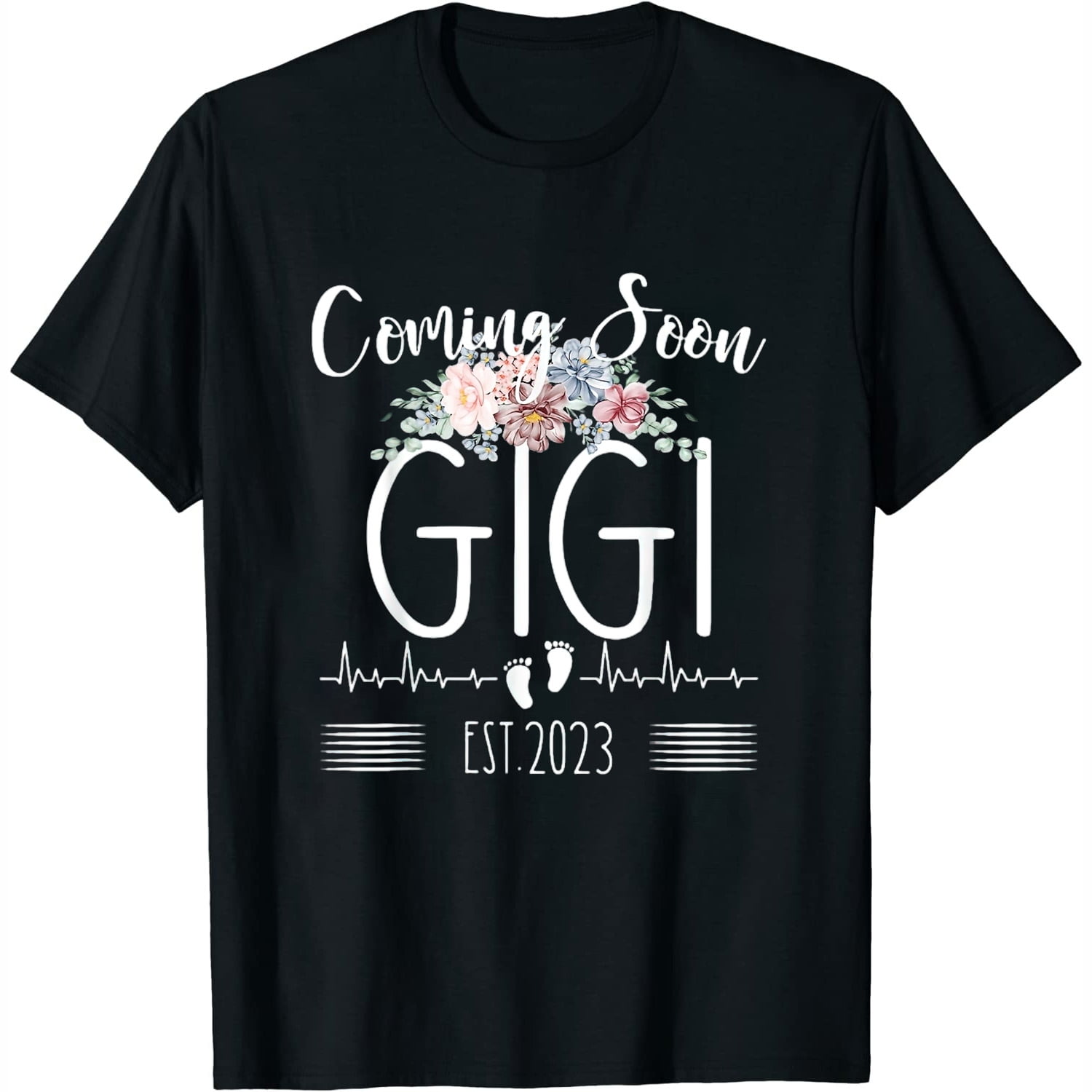 Coming Soon Gigi 2023 Floral New Grandmother Funny Pregnancy Womens T ...