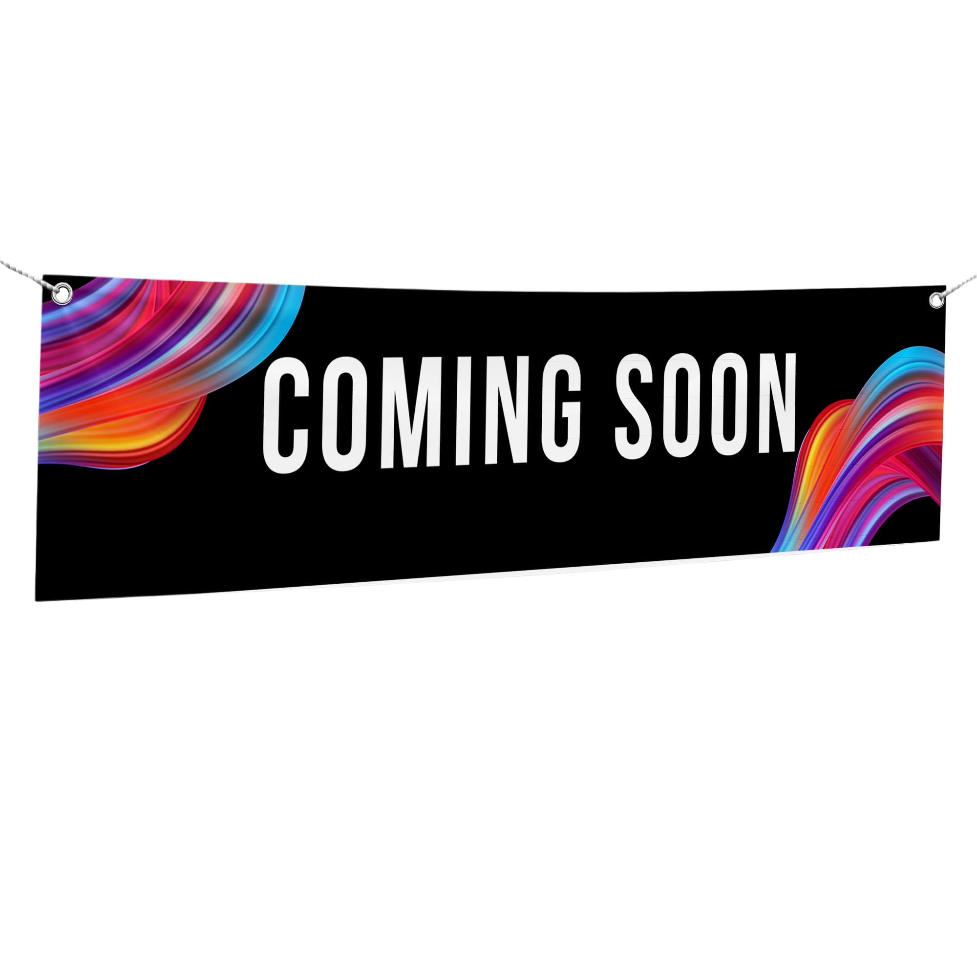 Coming Soon2 Large Banners and Signs for Outdoor by DreamController-Polyester Banner with 4 ...