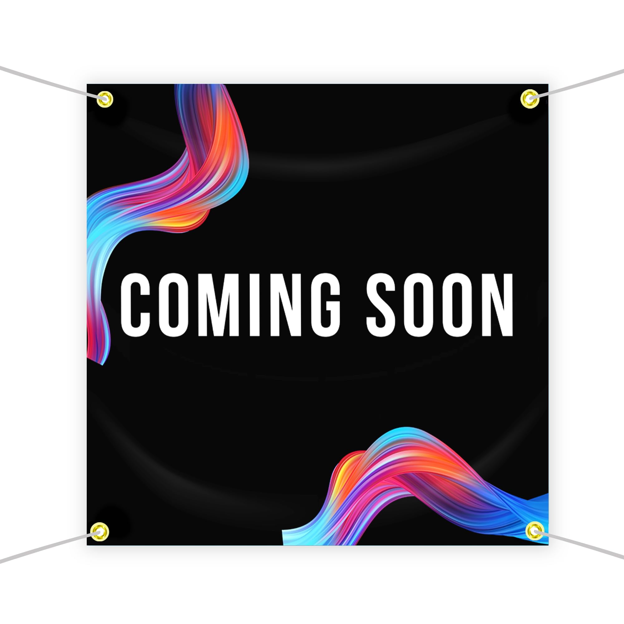 Coming Soon2 Large Banners and Signs for Outdoor by DreamController-Polyester Banner with 4 ...