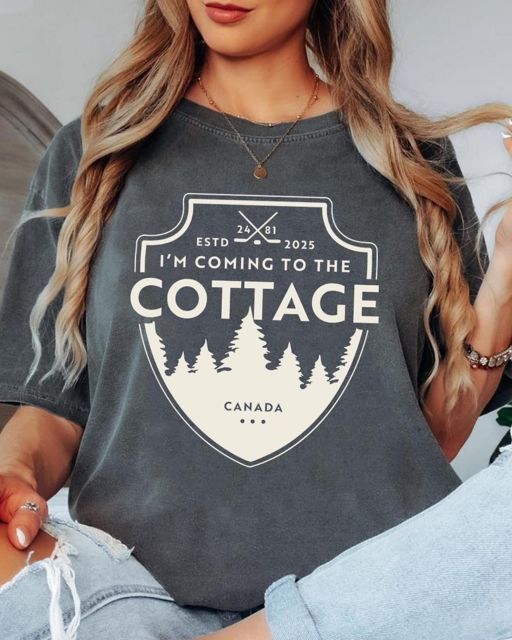 Coming to the cottage cotton T-shirt, Cozy cabin, Heated Rivalry T ...