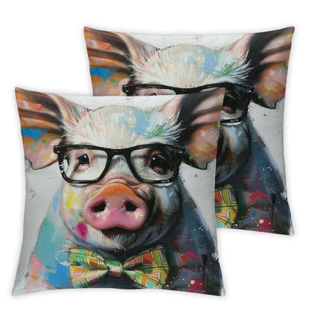 Comio Cute Pig Theme Set of 2 Pillowcase Aesthetic Decorative Home ...