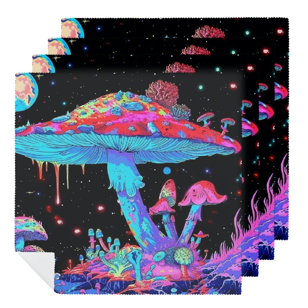 Comio Psychedelic Art Cloth Napkins Polyester for Farmhouse Party ...