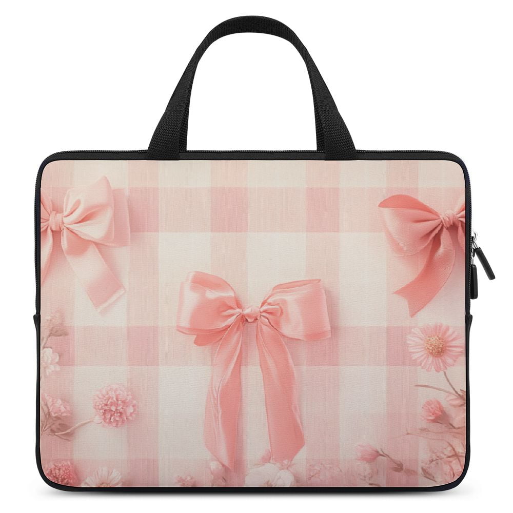 Comio Valentine's Day Theme Pink Roses and Bows Buffalo Plaid Laptop ...