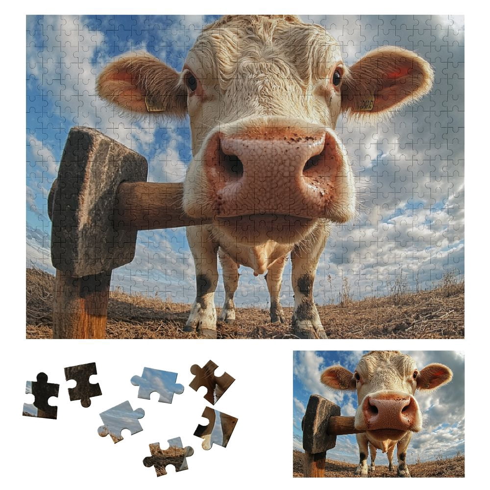Comio Wooden Jigsaw Puzzle - Theme: An Angry Cow - Premium Eco-Friendly ...