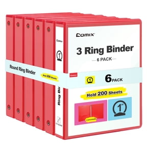 Comix 2 inch 3 Ring View Binder, 2" O-Ring, 450-Sheet Capacity, Fits ...