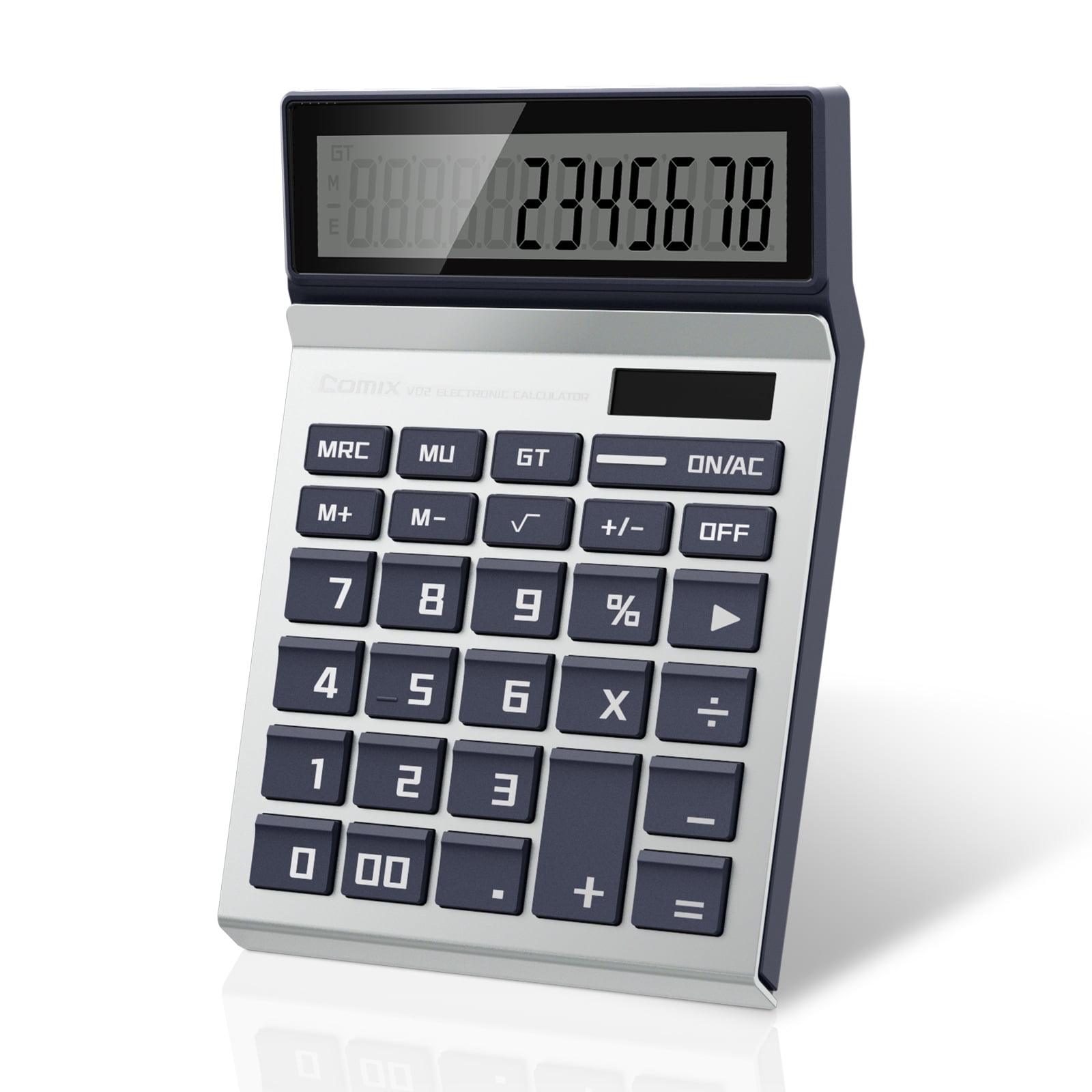 Comix 12-Digits Desk Calculator,Large LCD Display, Solar Battery Dual ...