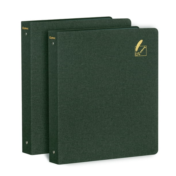 Comix 2-Pack 1 inch 3 Ring Binder, Linen Fabric Round Ring Binder with ...