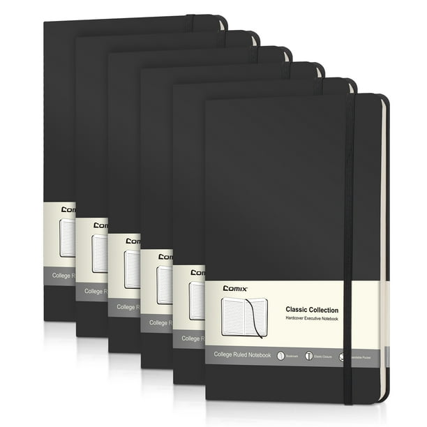 Comix 6 Pack Lined Journal Notebooks, School Supplies, 240 Pages, 5.5 x ...